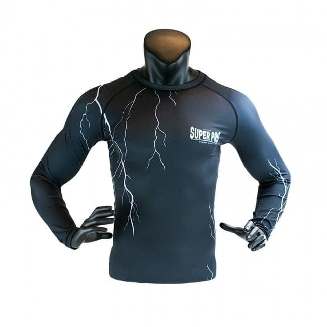 Super Pro Compressie Shirt Thunder Zwart - Ondersteuning – Fightstyle